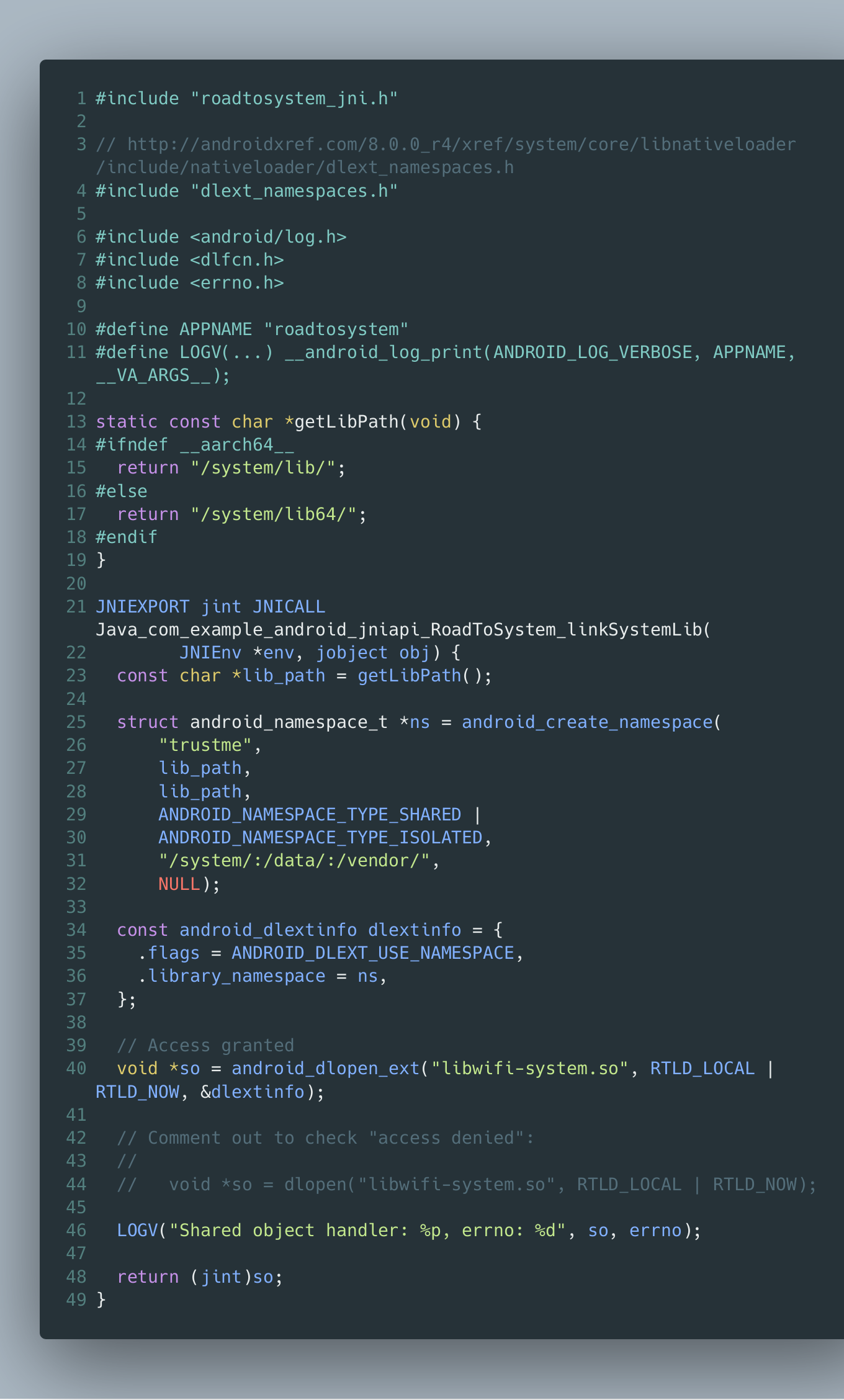 Accessing System Private Api Through The Android Linker Namespace